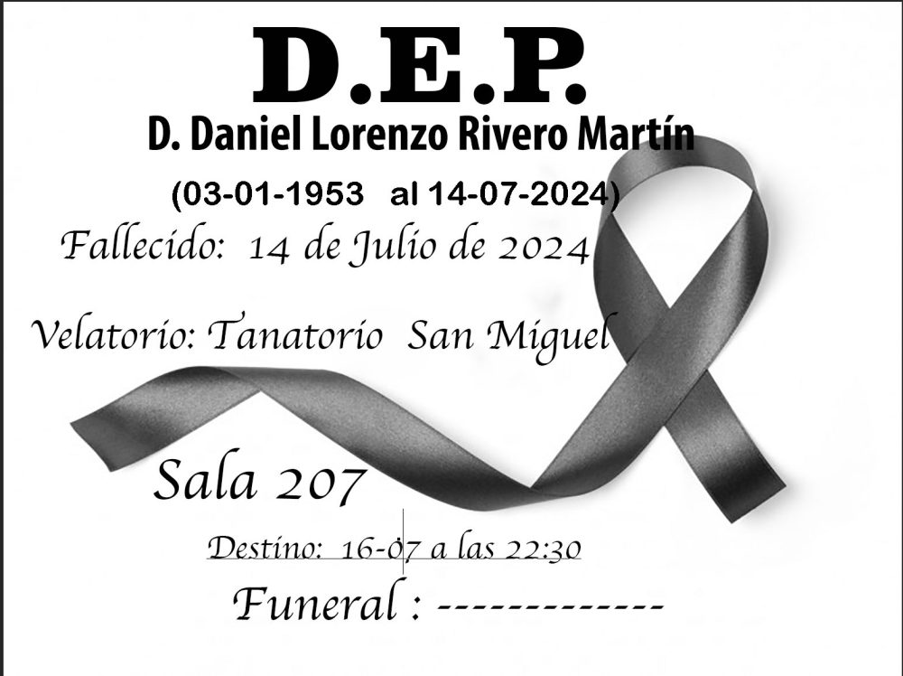 Descanse en paz nuestro amigo - AAVV Vegueta - Santo Domingo